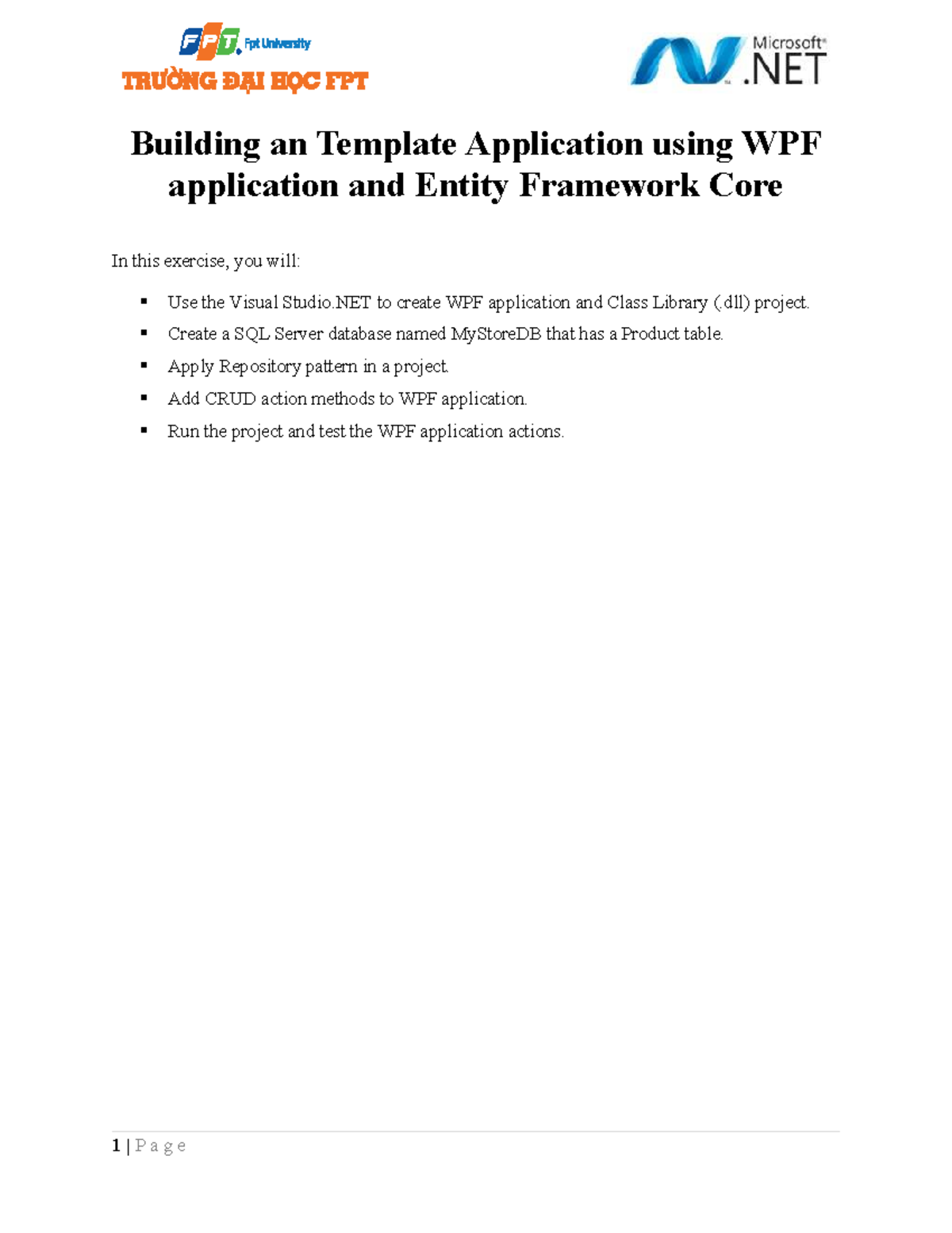 WPF & EF Core: Building MyStoreDB App with CRUD Operations - Studocu