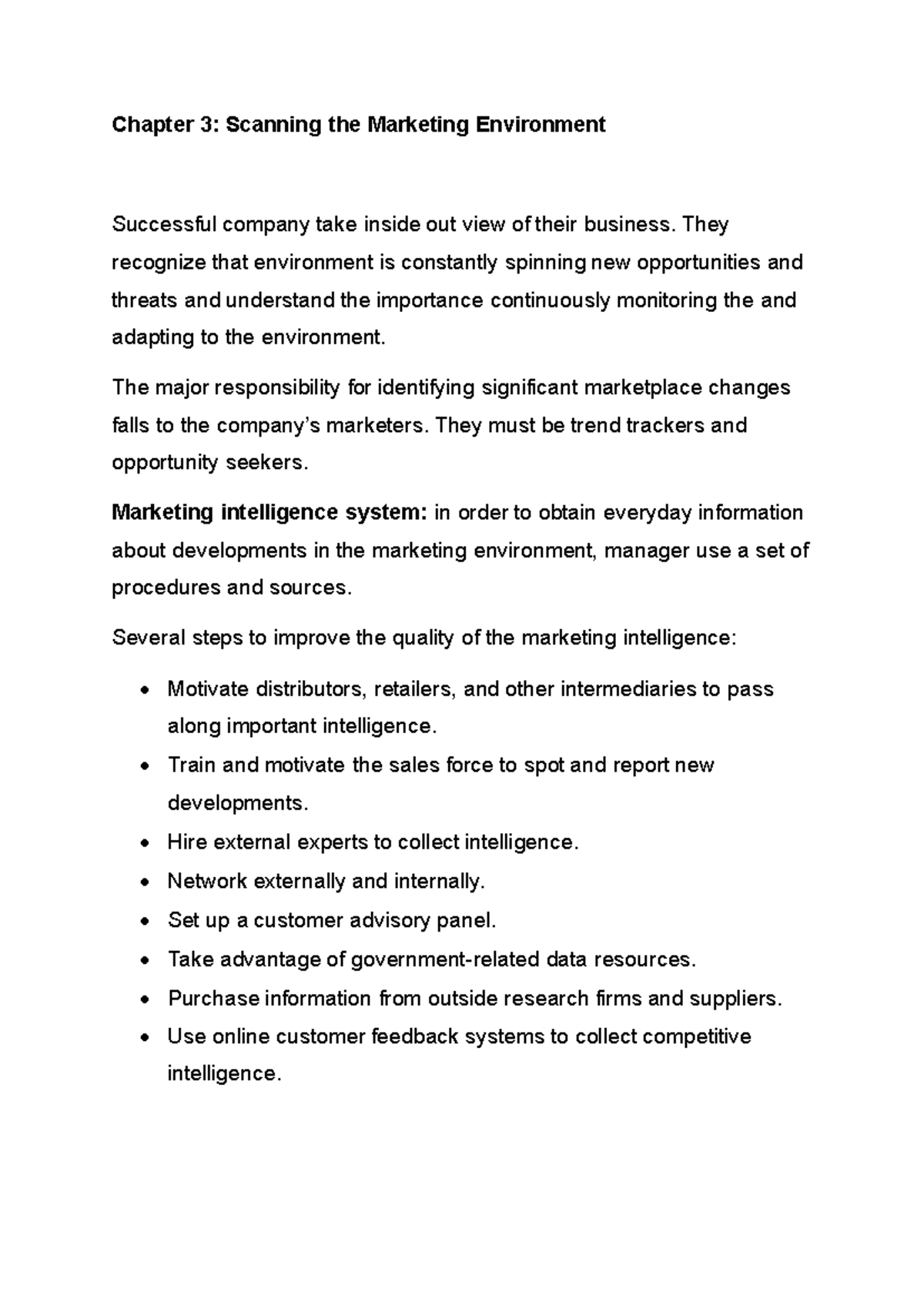 Ch3: Scanning the Marketing Environment and Its Impacts on Marketing ...