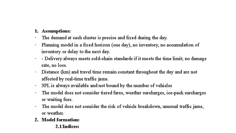 Optimization Model for Ice Cream Logistics in Bangkok (Course Code: 3PL ...