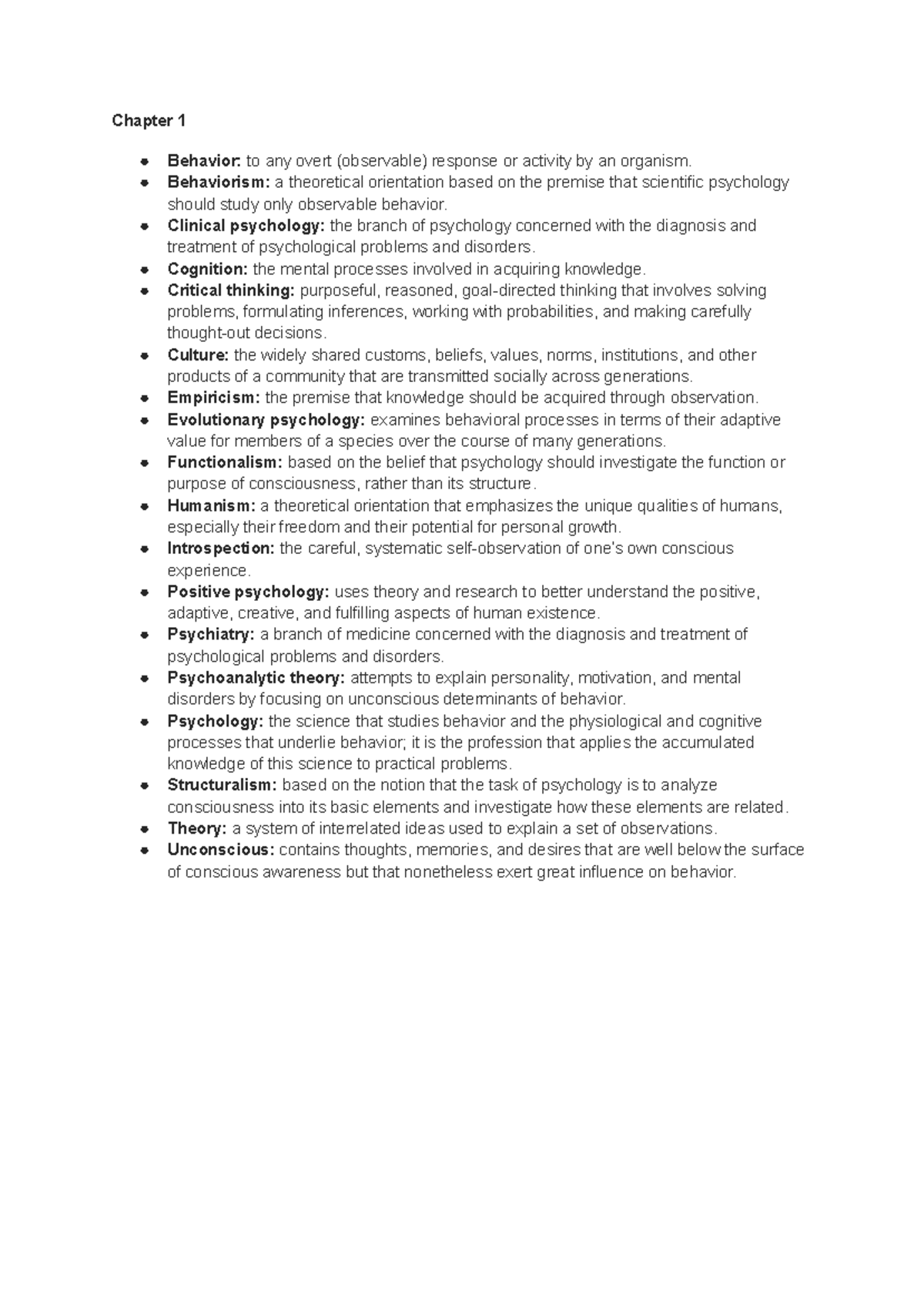 Psy 101 - Chapter 1: Key Concepts in Psychology and Behavior - Studocu