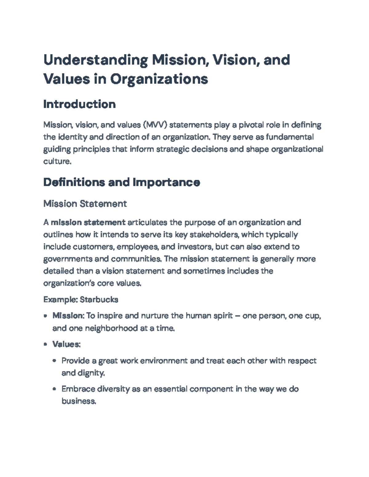 Understanding Mission, Vision, and Values in Organizations: A Guide ...