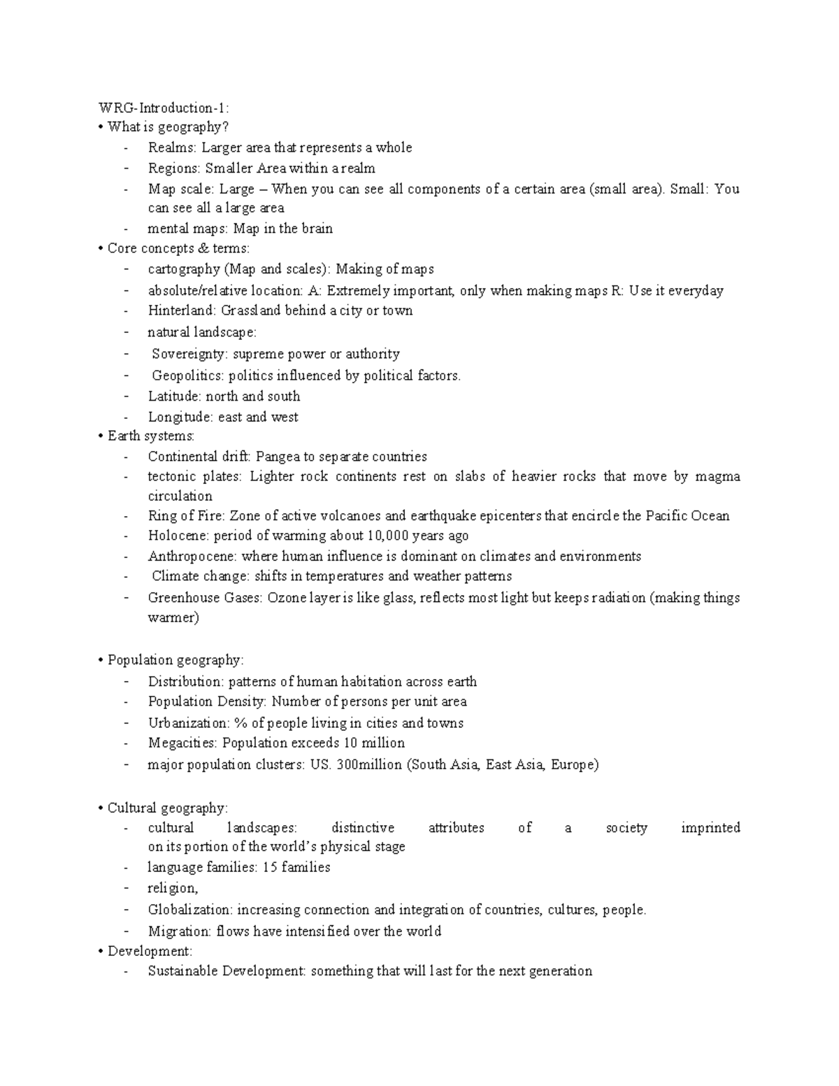 Understanding Geography: Key Concepts & Dynamics in World Realms (WRG) - Studocu