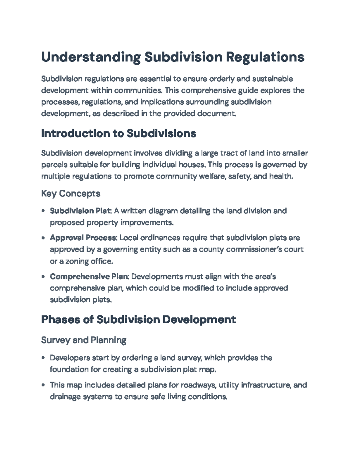 Subdivision Regulations: A Comprehensive Guide for Development Planning ...