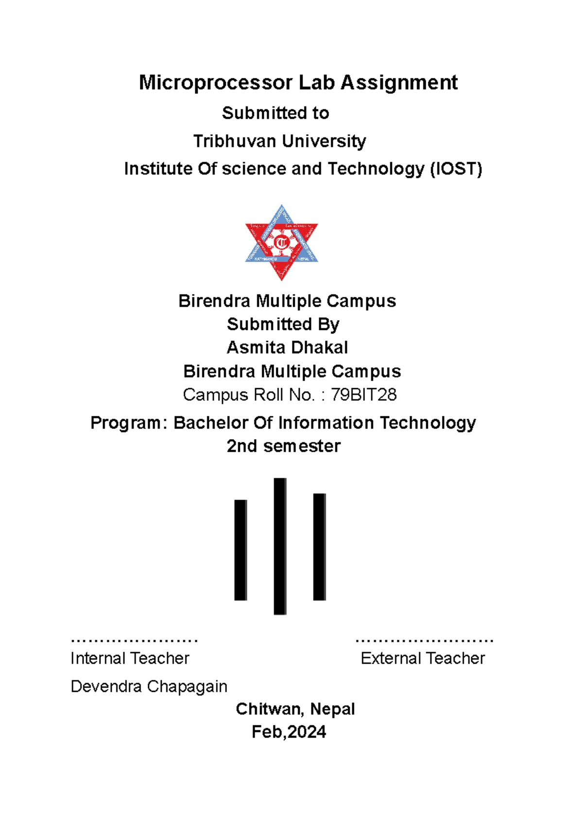 Microprocessor and Computer Architecture Lab Report - 79BIT - Studocu