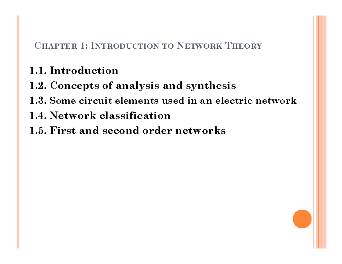 CHAPTER 1: INTRODUCTION TO NETWORK THEORY - Key Concepts and Elements - Studocu