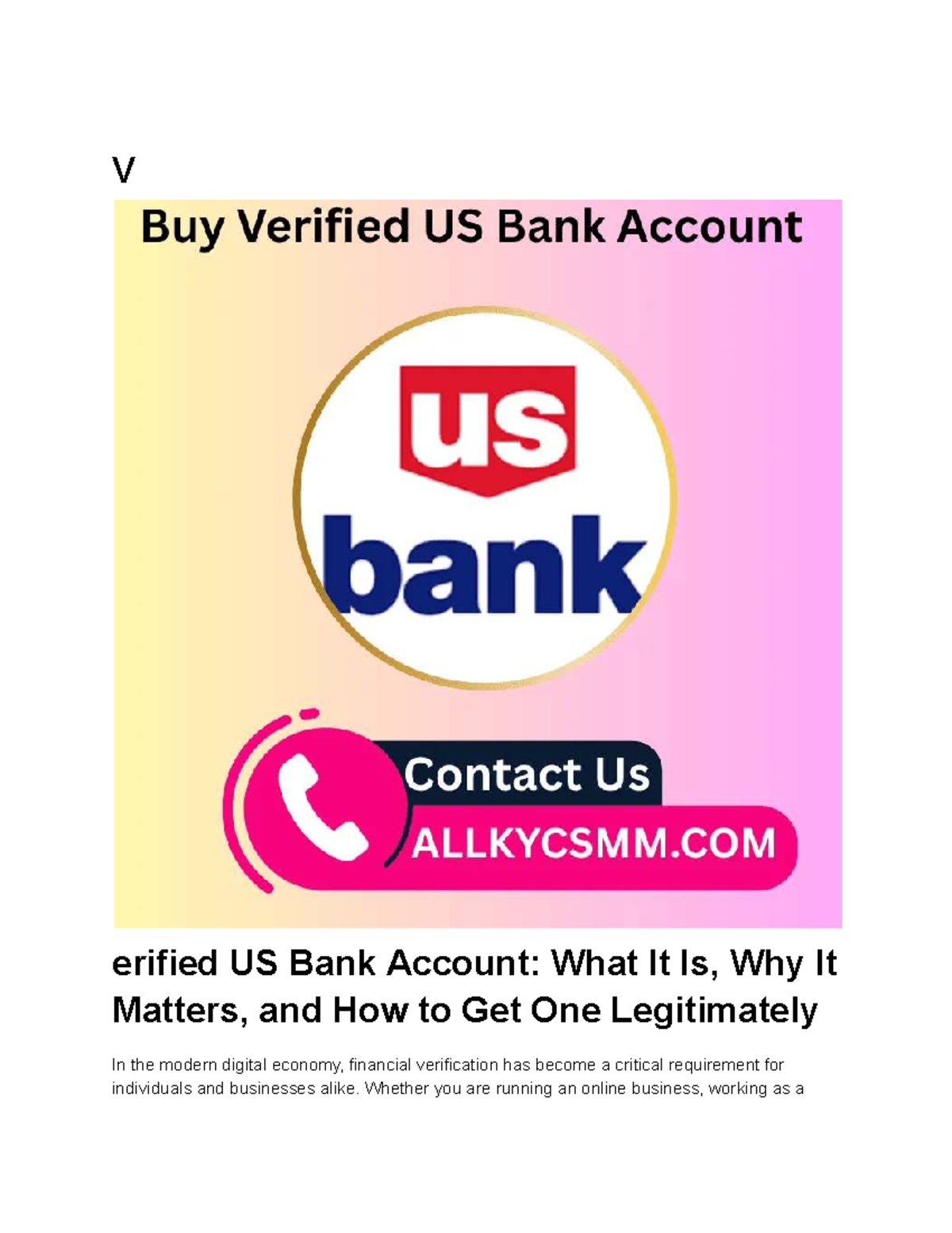 Verified US Bank Account: Importance, Process, and Legitimacy Guide ...