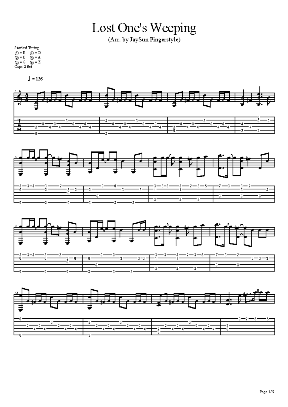 Lost Ones Weeping - idk - Lost One's Weeping (Arr. by JaySun ...