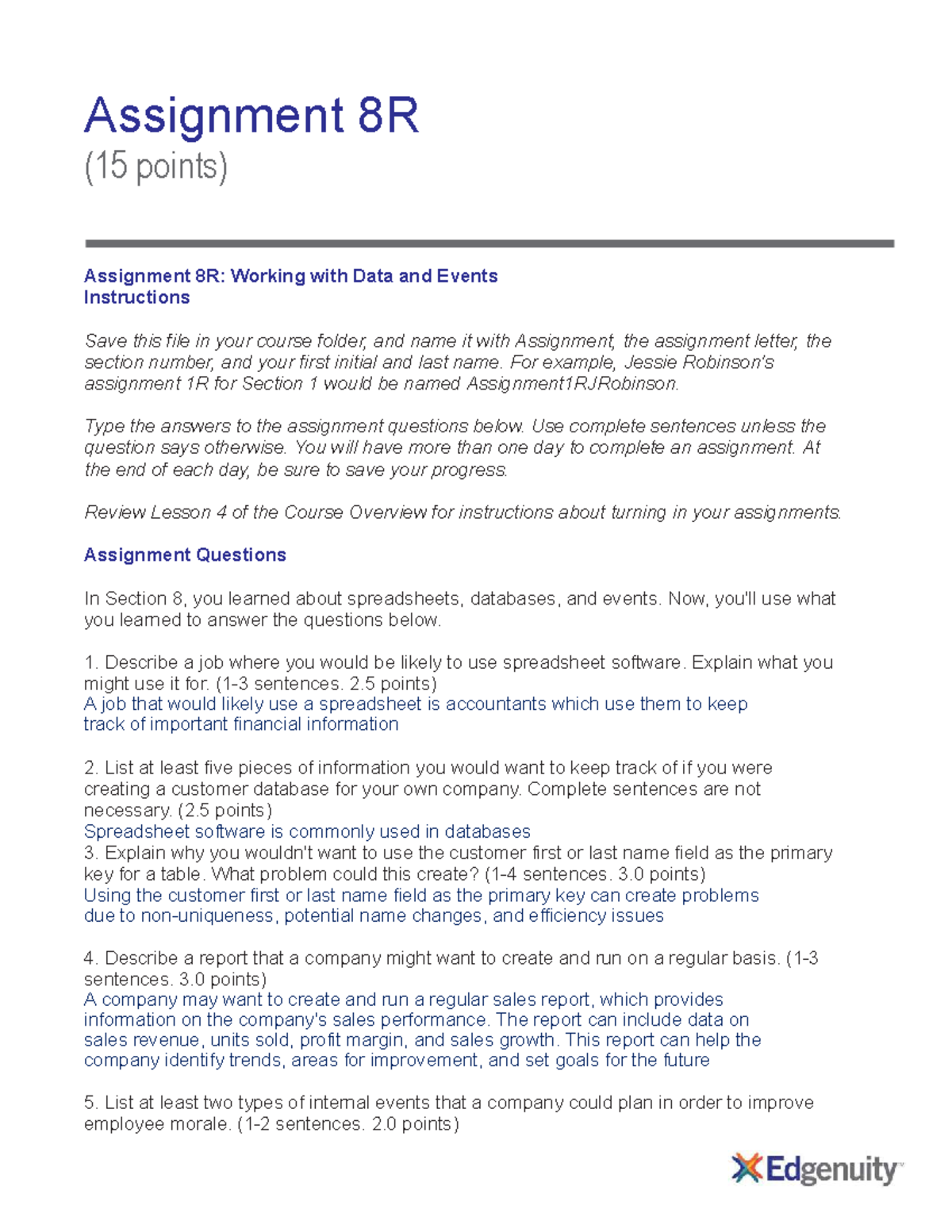 Assignment 8R: Working with Data and Events Instructions and Questions ...