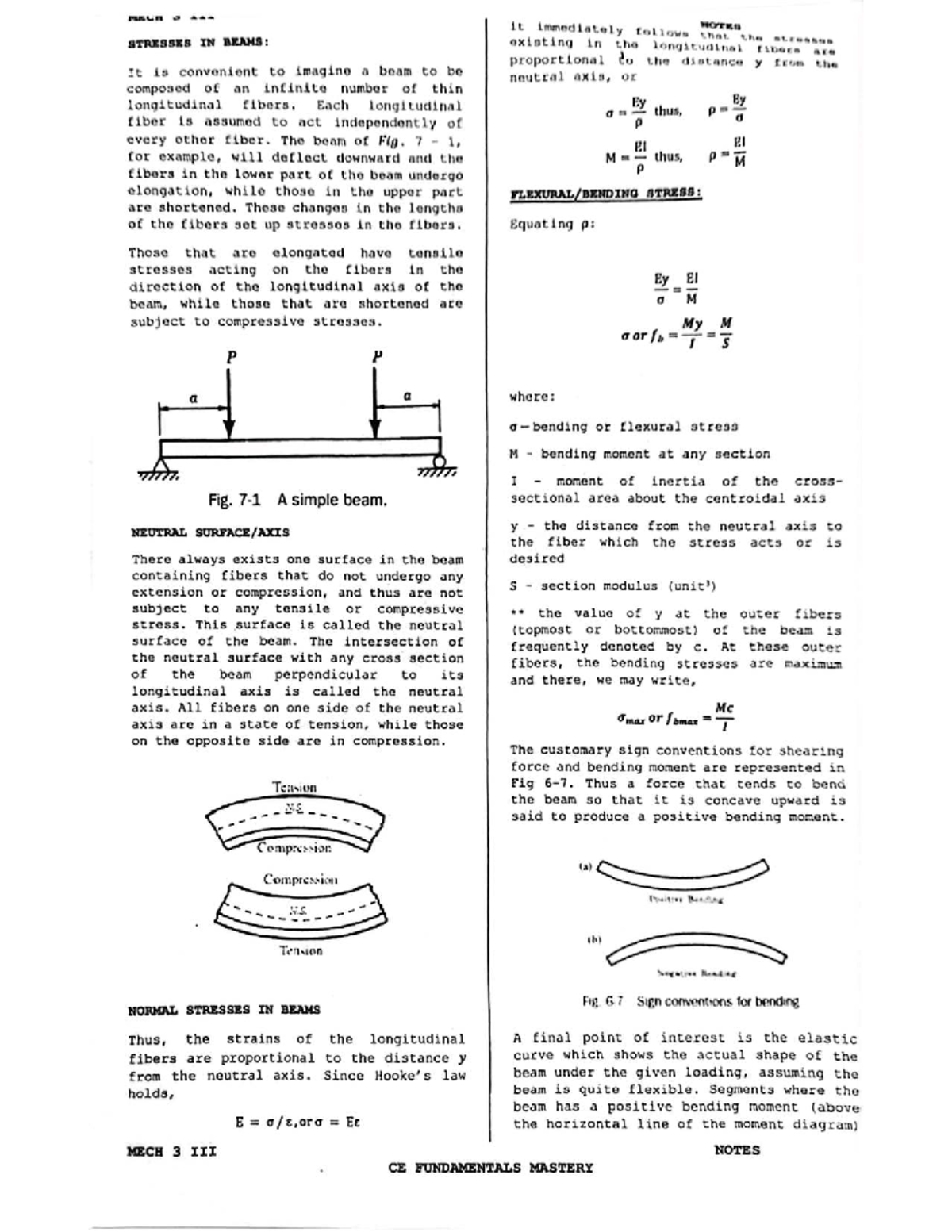 MECH 3 - Stresses in Beams: Notes and Problem Solutions - Studocu
