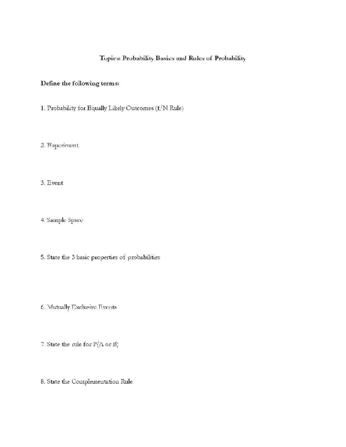 Probability Basics and Rules (Grade 8) - Key Concepts and Problems ...