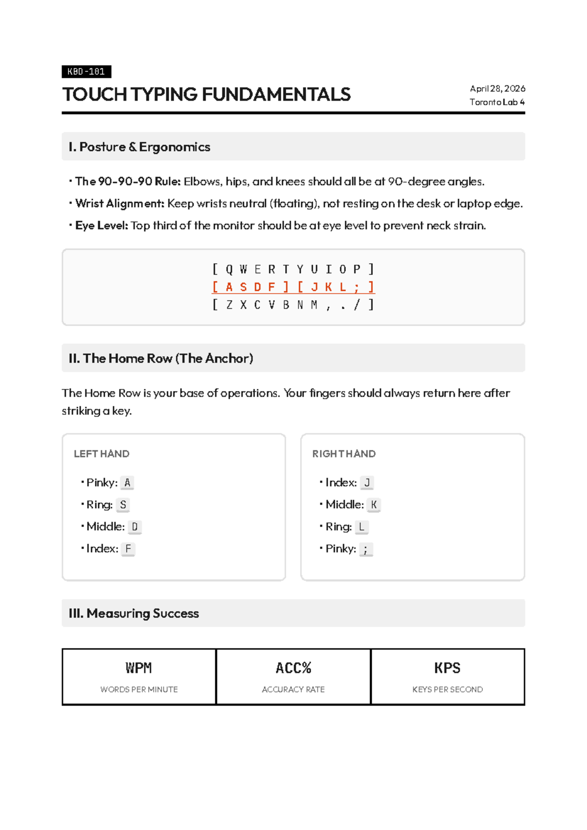 Intro to Typing Notes: Touch Typing Fundamentals Guide - Studocu