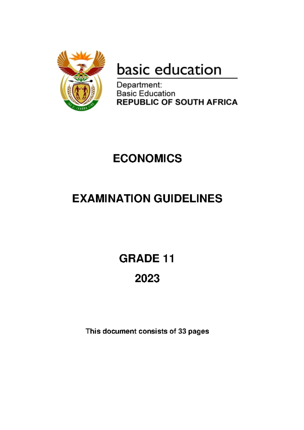 Economics P1 GR12 MARKING GUIDELINE MEMO JUNE 2023 - Studocu