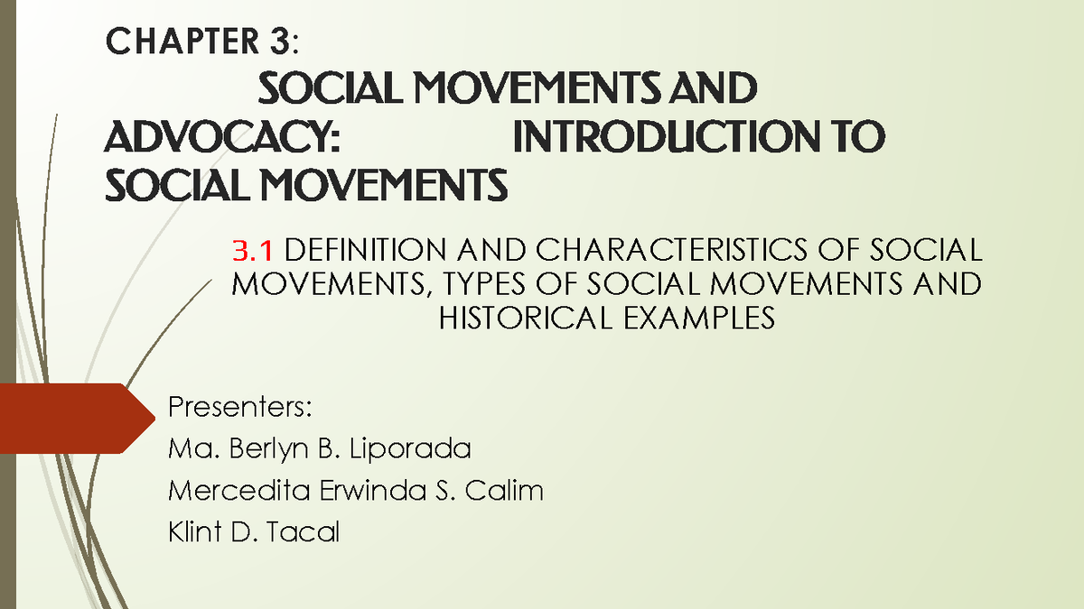 Chapter-3 Social-Movements-and-Advocacy Subtopic - Definition-AND ...