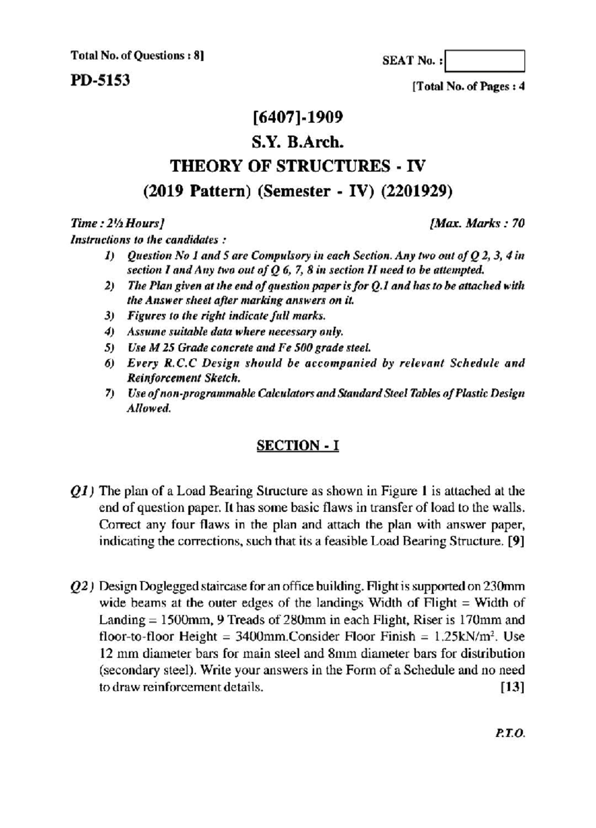 TOS IV Previous Year Question Papers Compilation (2019 Pattern) - Studocu