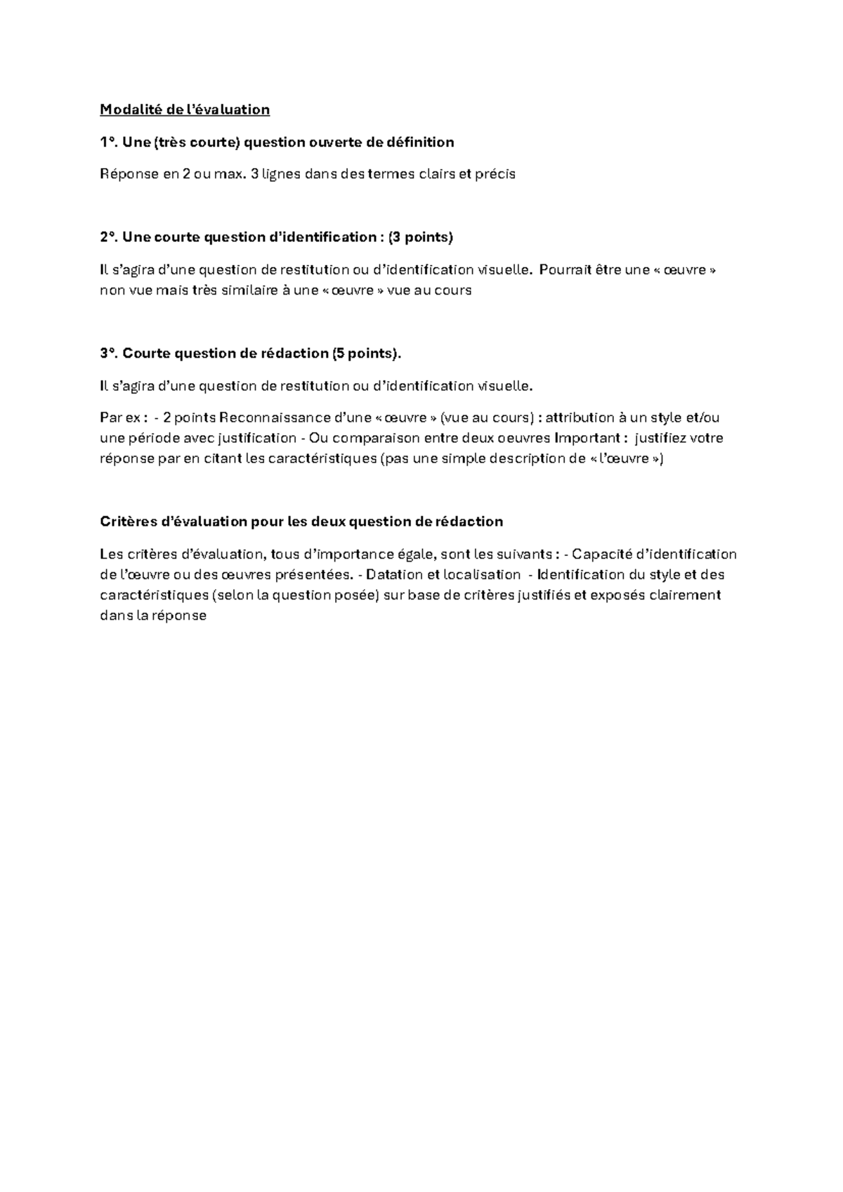 Exemple de questions et réponses pour le cours d'Art Zantine et ...