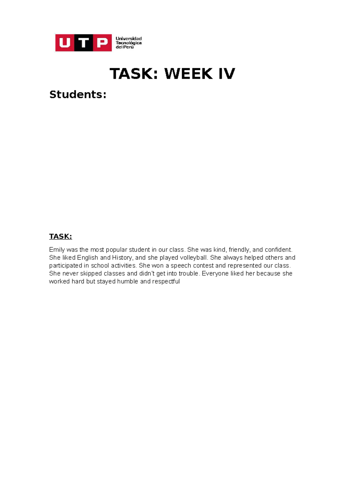 Task 4 - task - programda ingresantes - TASK: WEEK IV Students: TASK ...