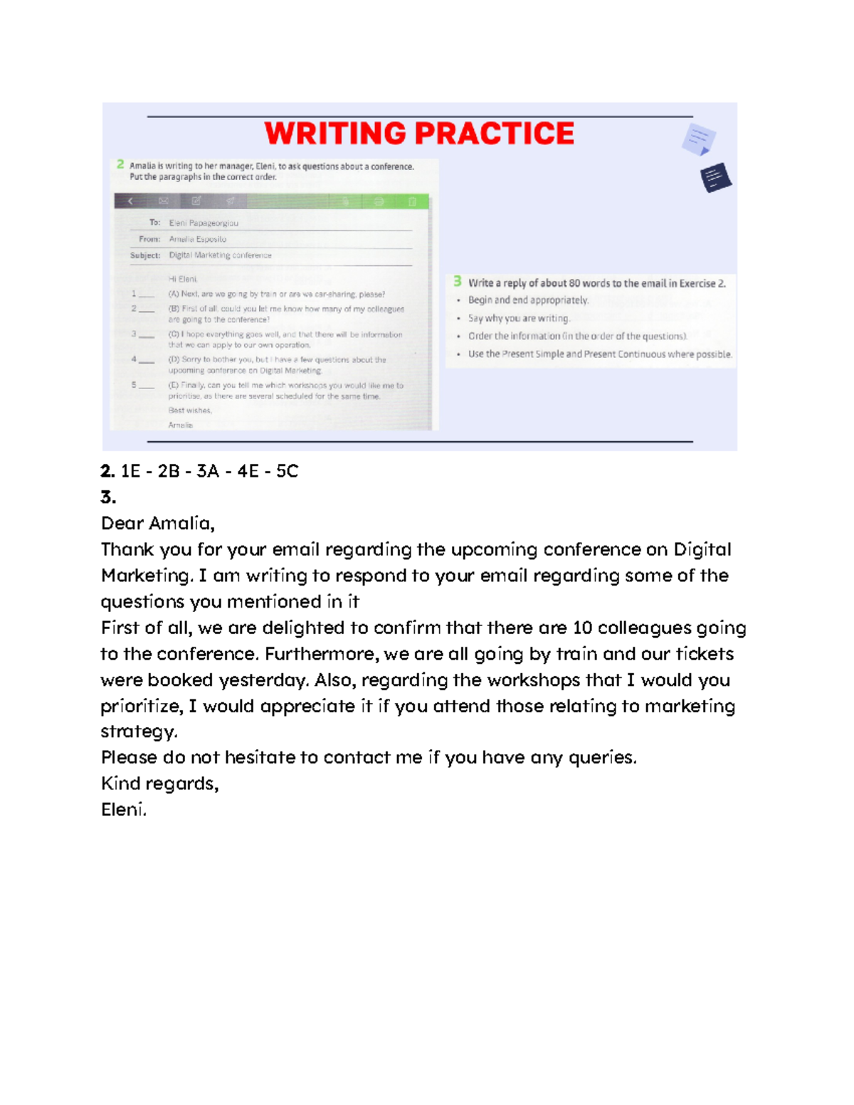 BP Writing U1 - Response to Conference Inquiry - Studocu