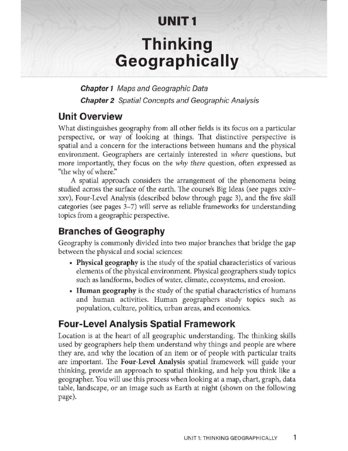 Unit 1 Review Notes: Thinking Geographically in Human Geography - Studocu