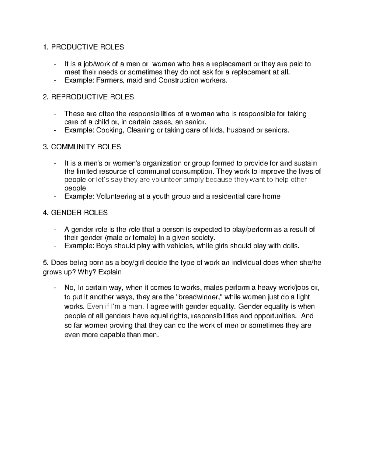 Gender and Society: Understanding Roles and Responsibilities - Studocu