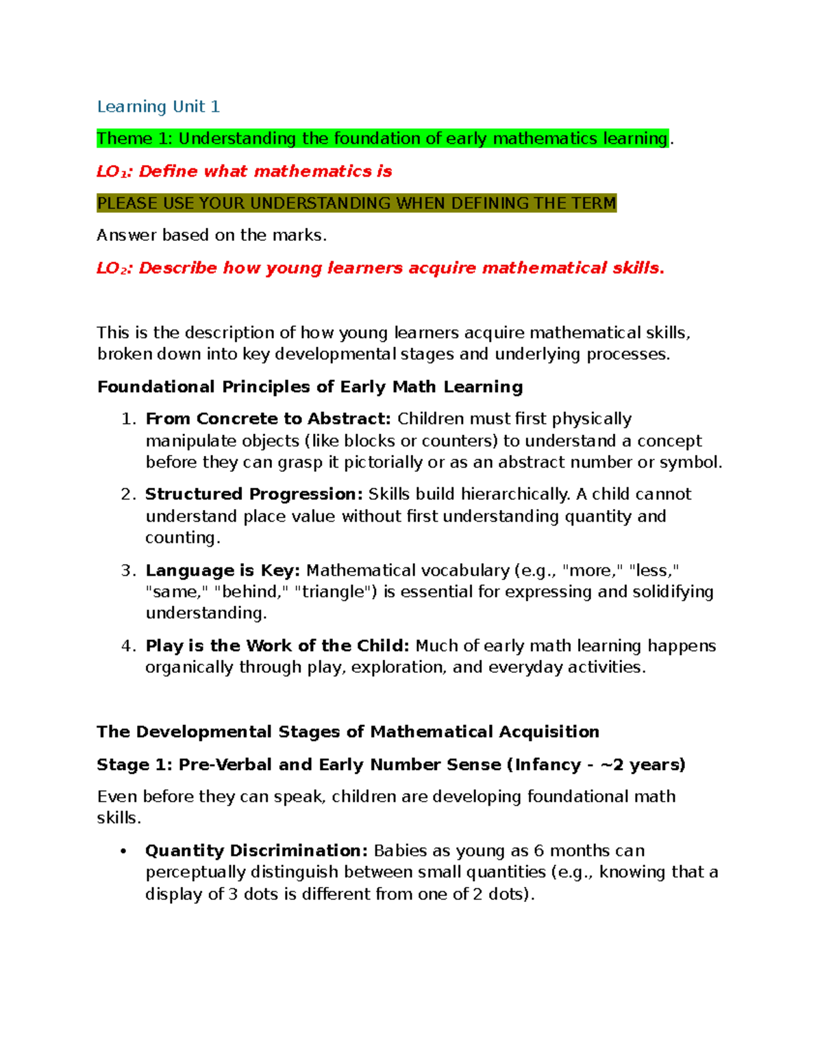 Understanding Child-Centred Approaches in Mathematics Education (LO6 ...