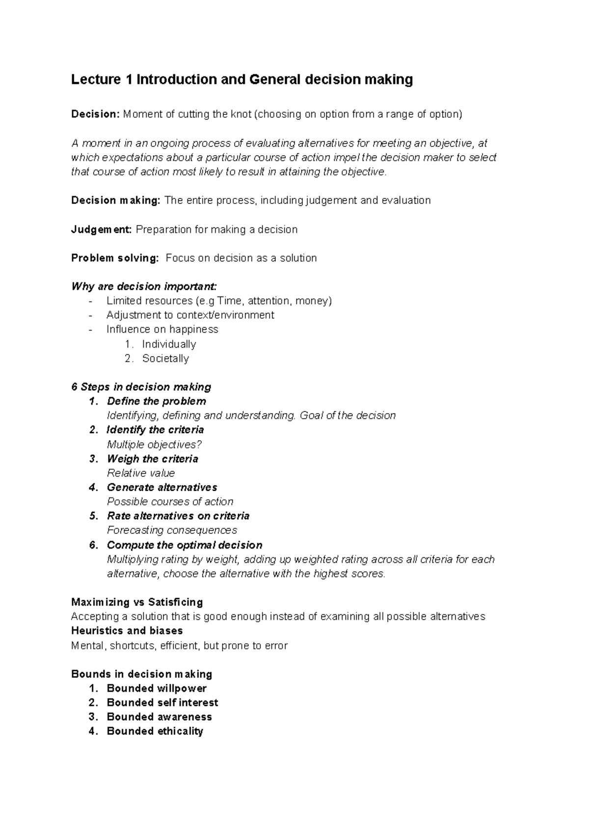 Human Decision Making: Key Terms and Theories Overview (Psych 101 ...
