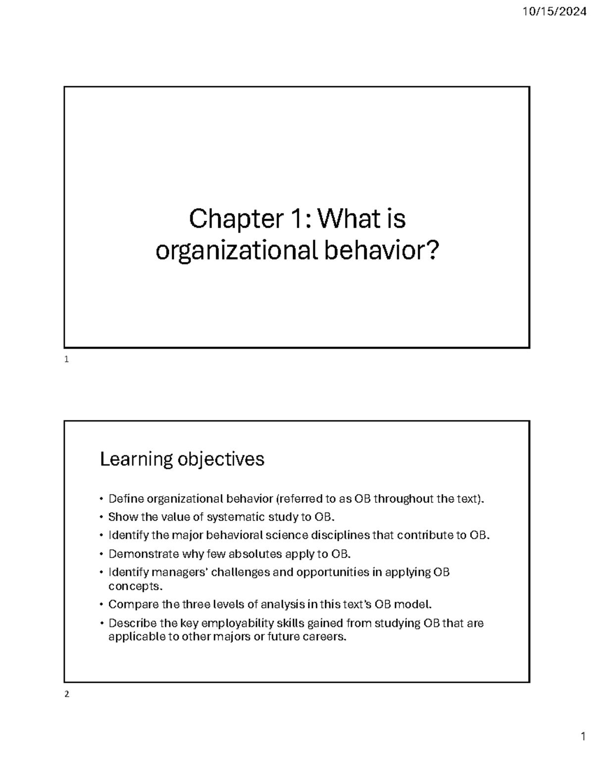 Chapter 1: Understanding Organizational Behavior (OB) and Its ...