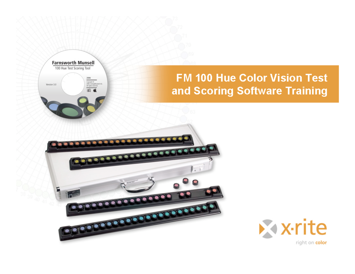 FM100-Hue Color Vision Test: Overview and Scoring Software Guide - Studocu