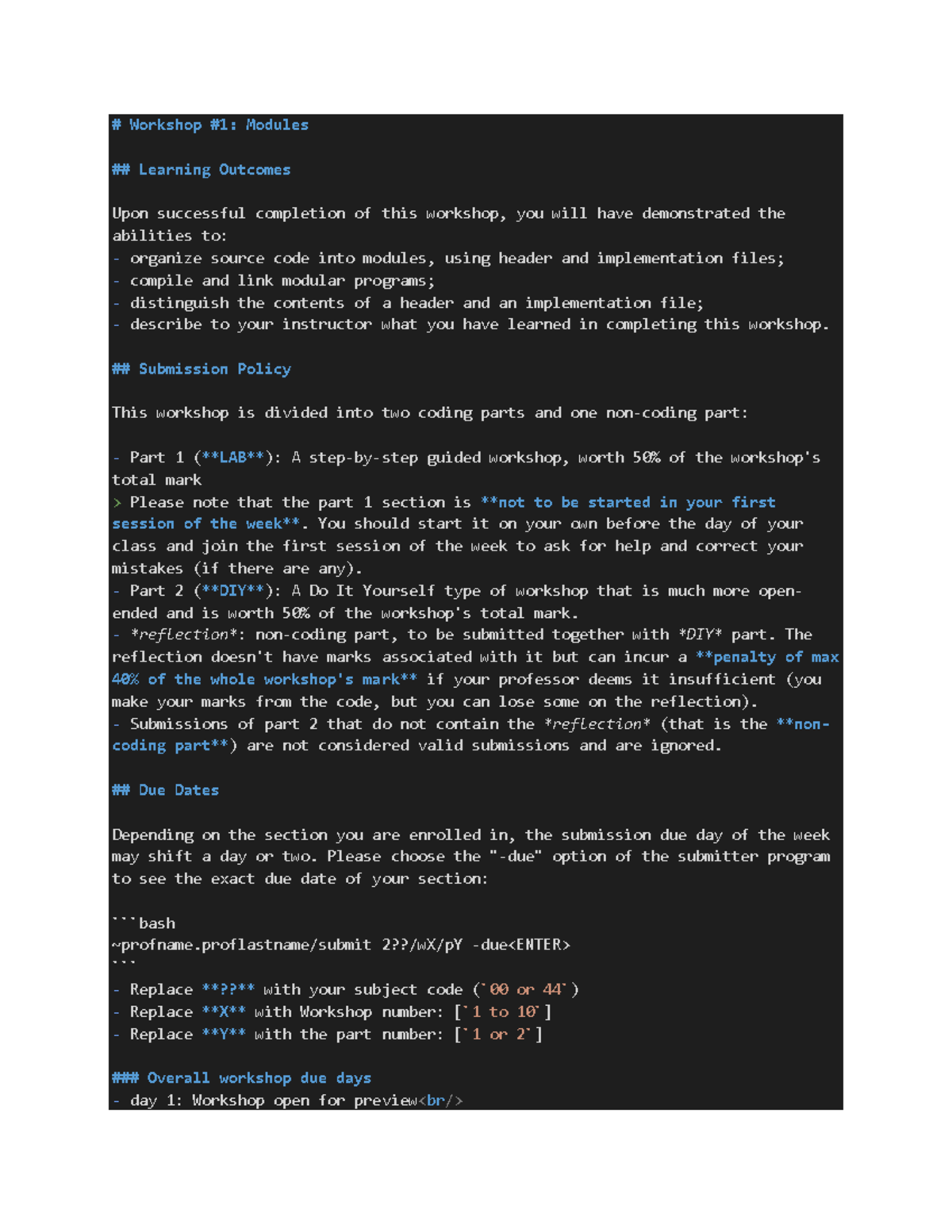 Workshop 1: Code Modularization and Submission Guidelines - Studocu