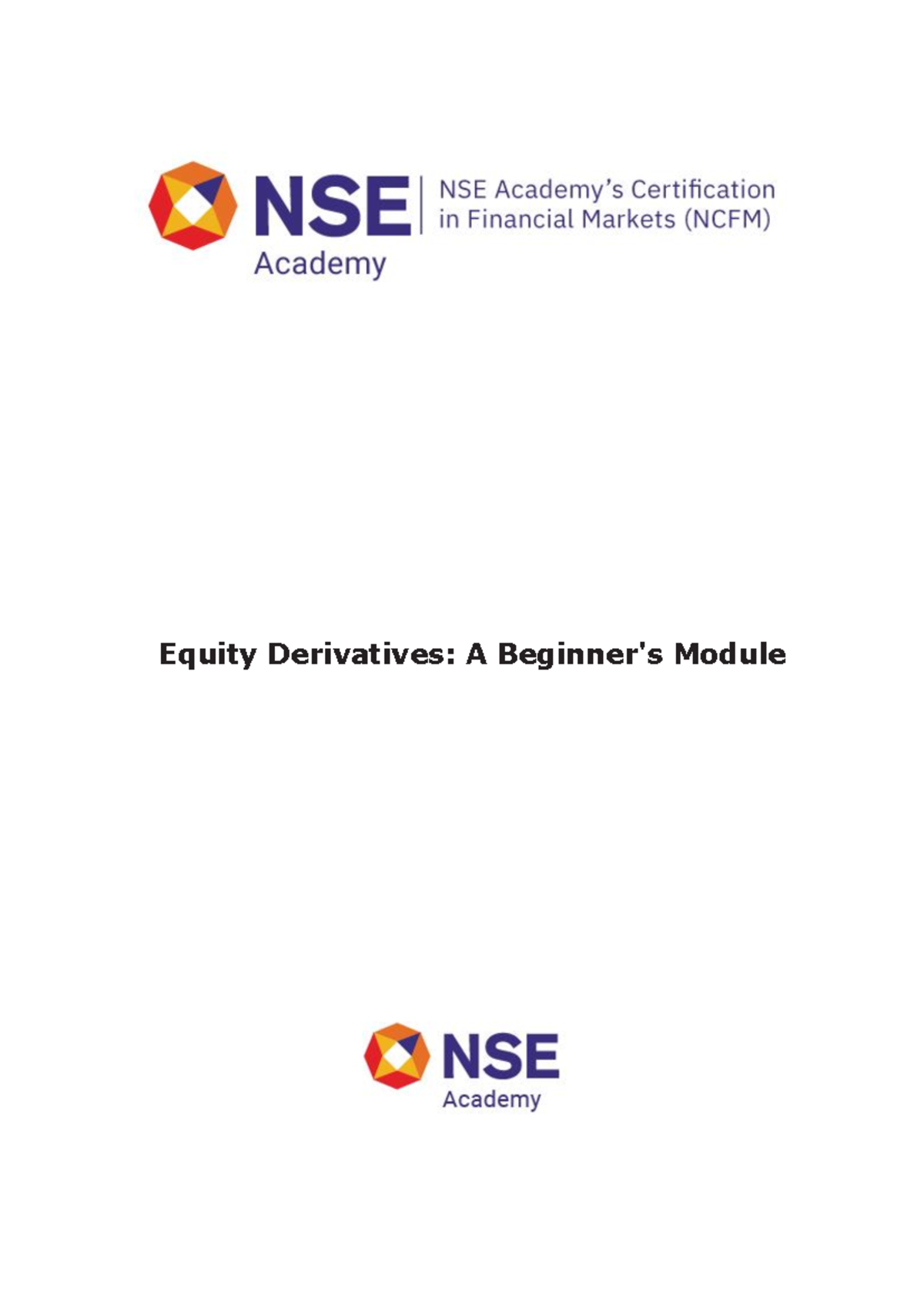 Equity Derivatives NCFM Module: A Beginner's Guide to Basics - Studocu