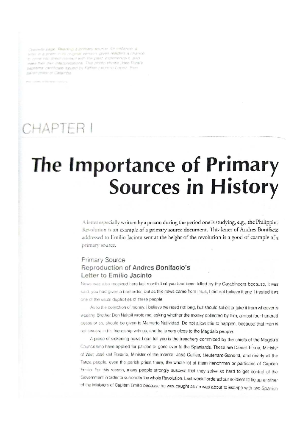 CHAPTER 1: The Significance of Primary Sources in Historical Study ...