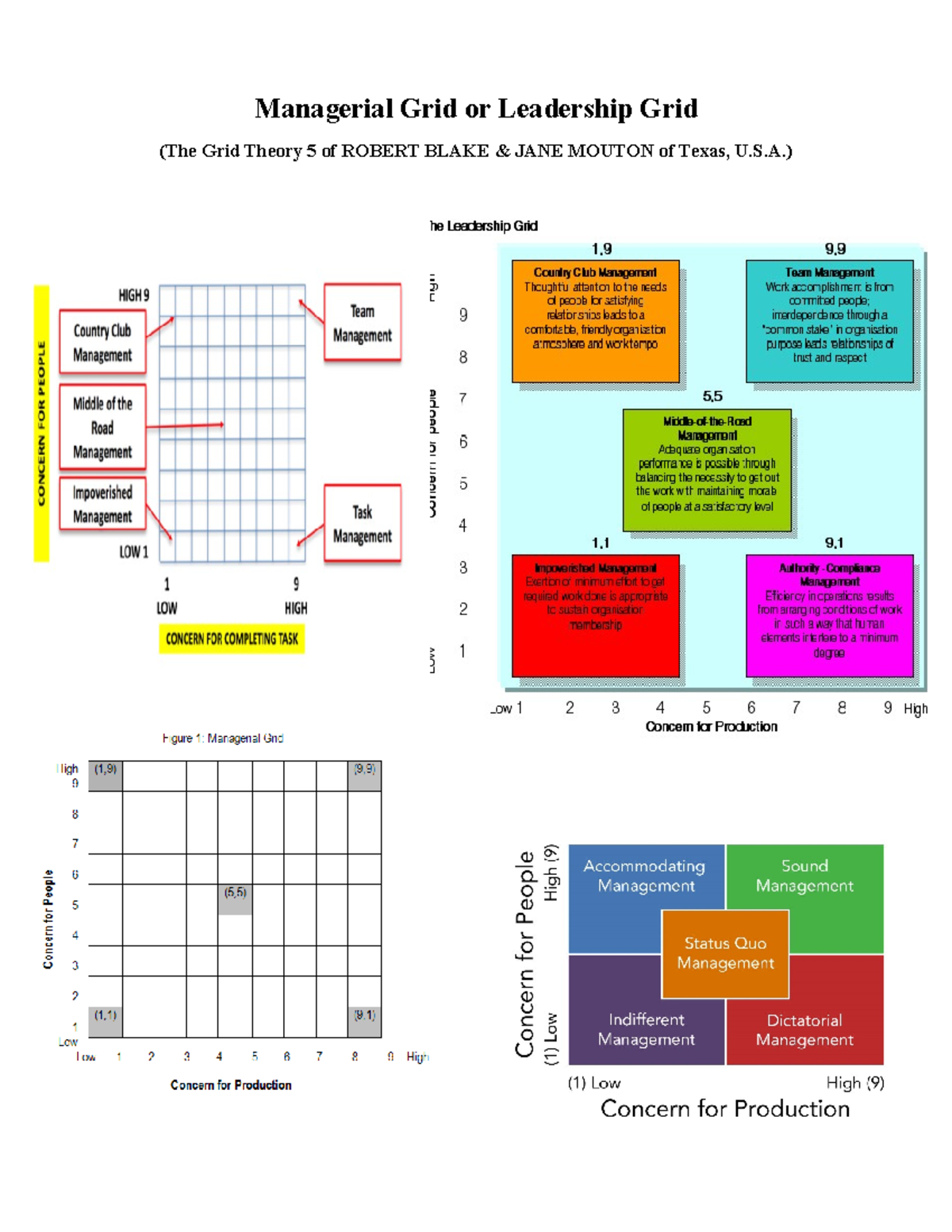 Managerial Grid Theory: Leadership Styles Overview - Studocu