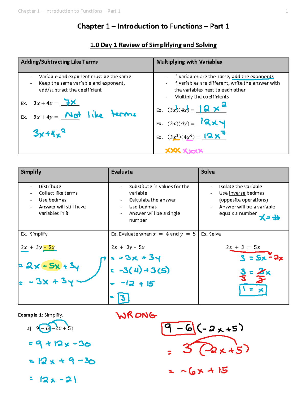 Ch 1- notes part 1 filled - Copy (2) - Chapter 1 – Introduction to ...