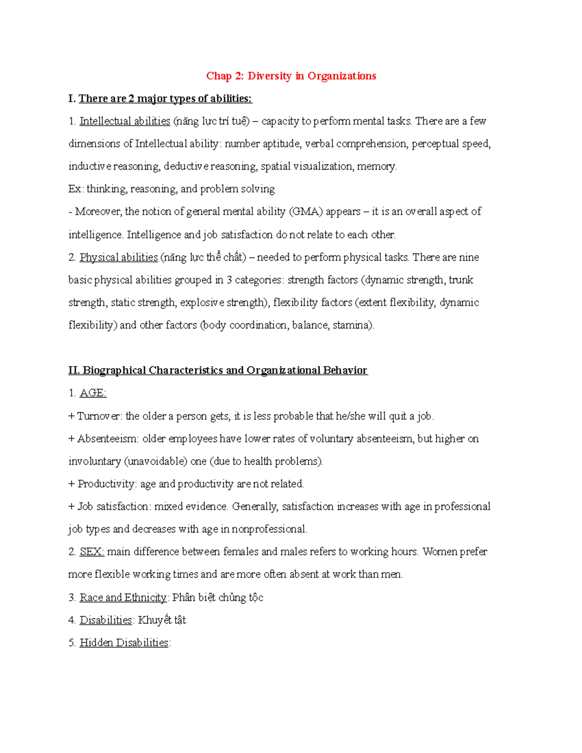 OB - Chapter 2: Diversity and Abilities in Organizations - Studocu