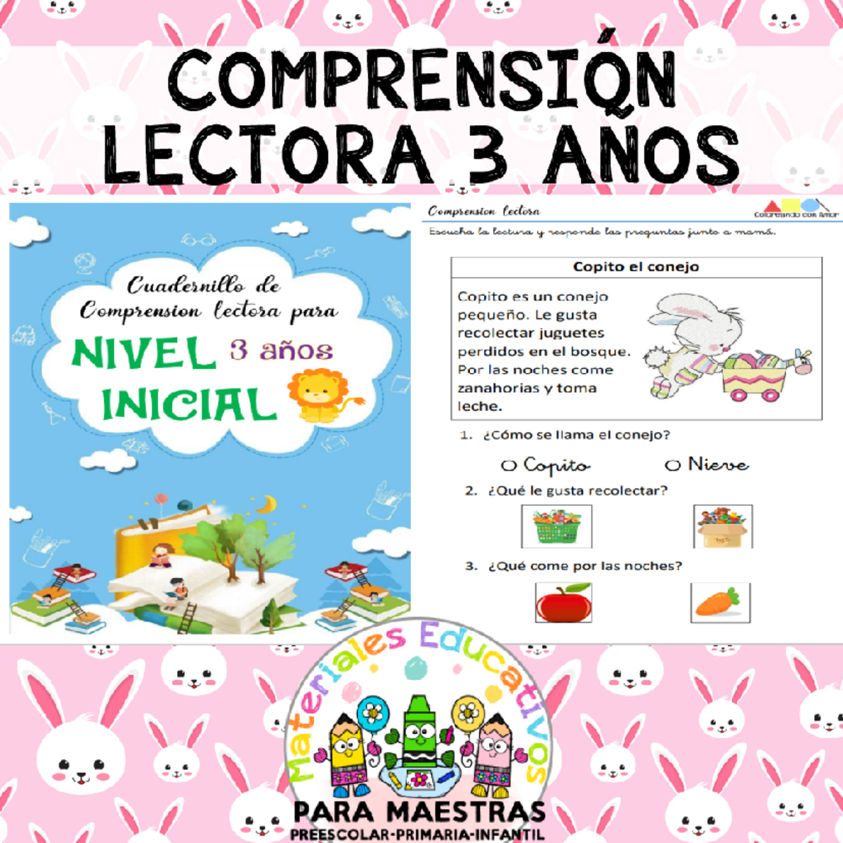Comprensión lectora para 3 años 14h - COMPRENSION LECTORA 3 ANOS ...