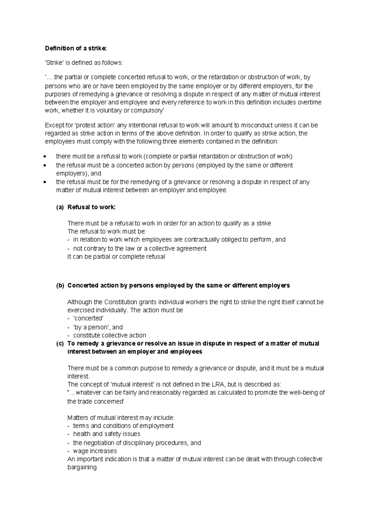 Understanding Strikes and Lockouts: Definitions and Key Elements - Studocu