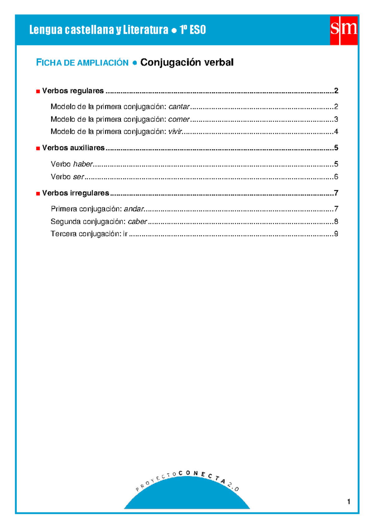 Fichas de Ampliación: La Conjugación Verbal en Español - Studocu