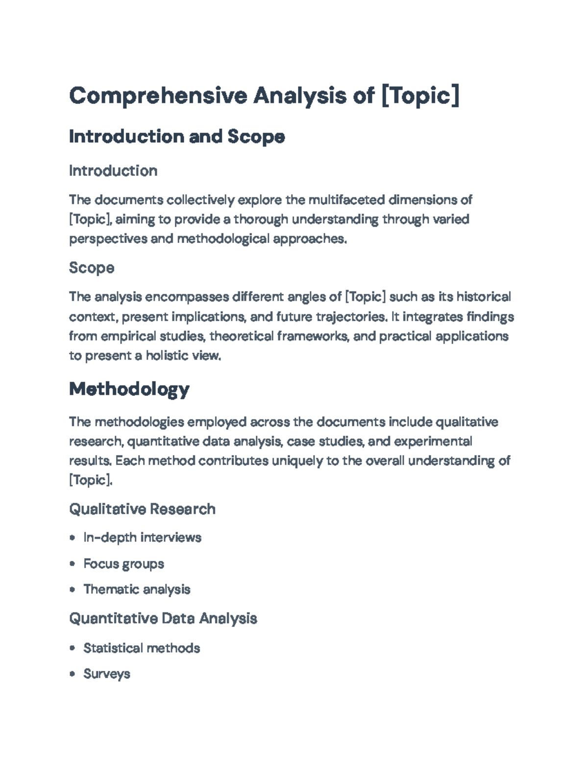 Comprehensive Analysis of [Topic]: Methodologies & Findings Overview - Studocu
