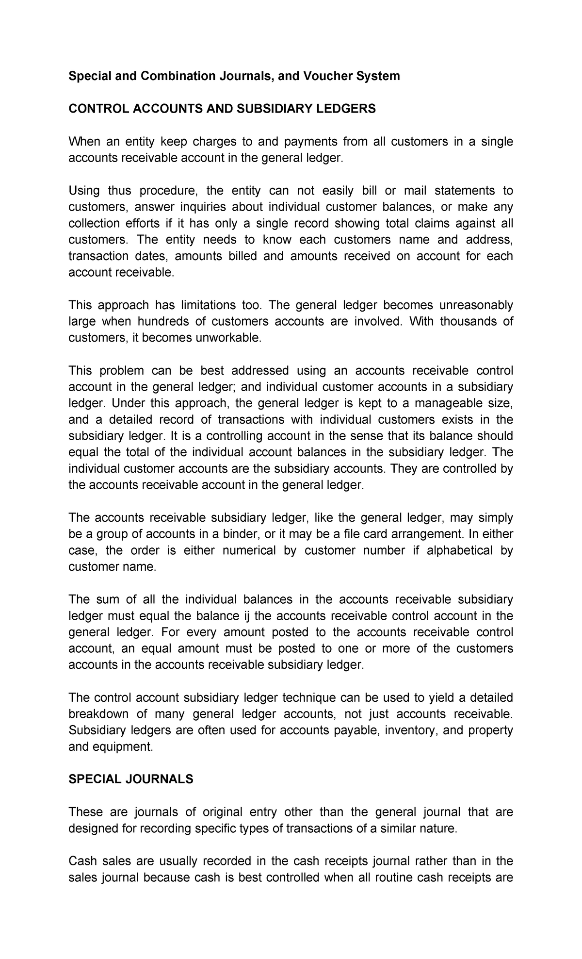 Special and Combination Journals, and Voucher System - Using thus ...