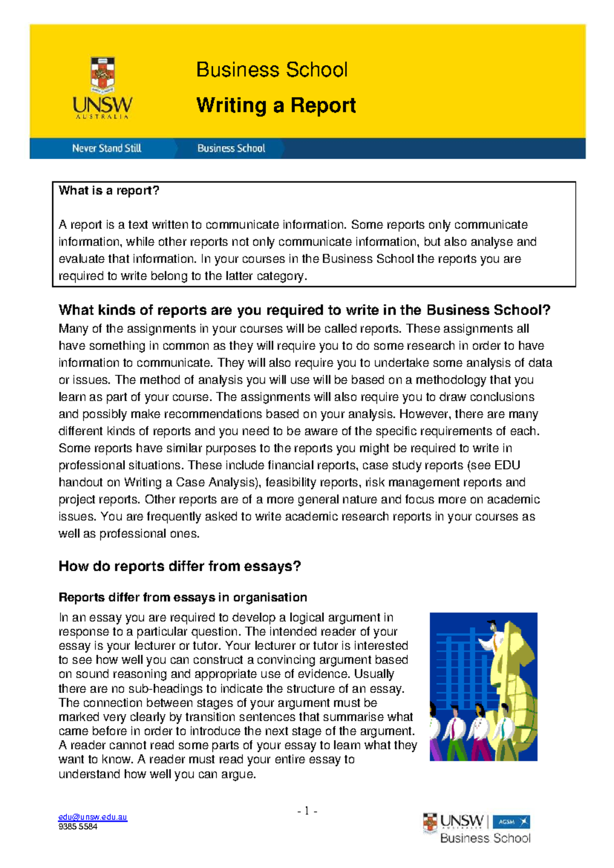 Business School Report Writing Guide: Key Concepts & Structure - Studocu