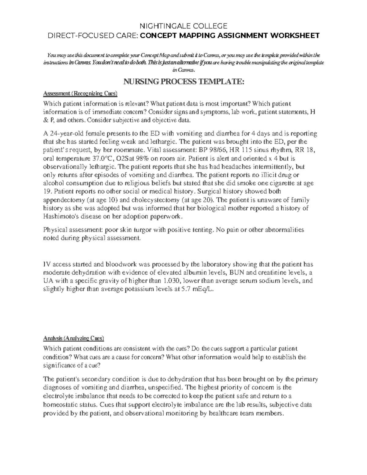 Concept Map: Fluid & Electrolyte Balance in Nursing Care - Studocu