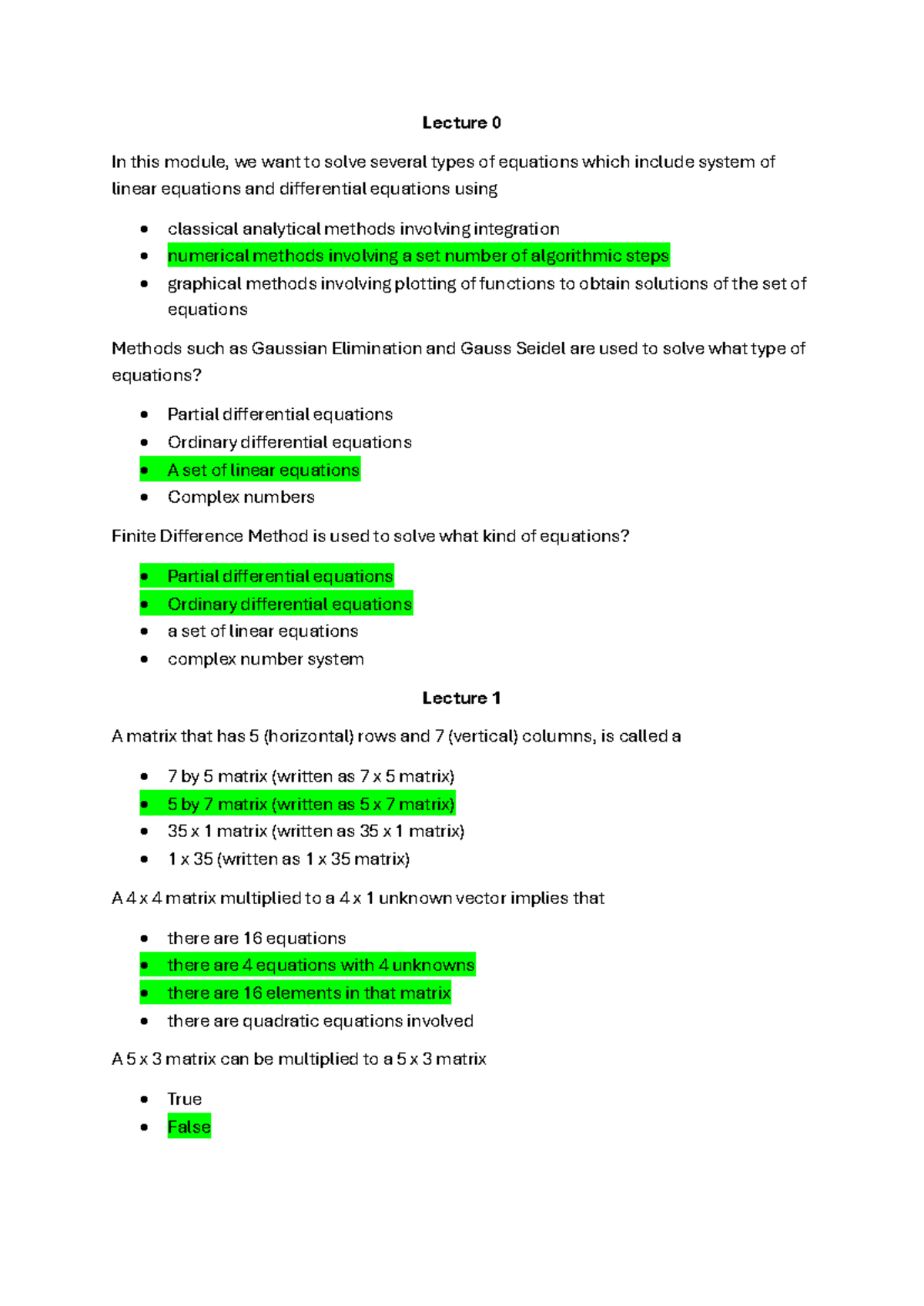 CE2407 B In-lecture Quiz - Lecture 0 In this module, we want to solve ...