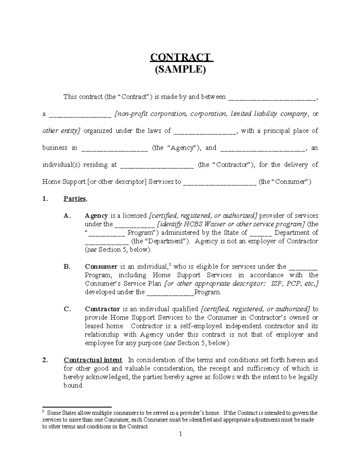 Model shared living contract - sample final - CONTRACT (SAMPLE) This ...