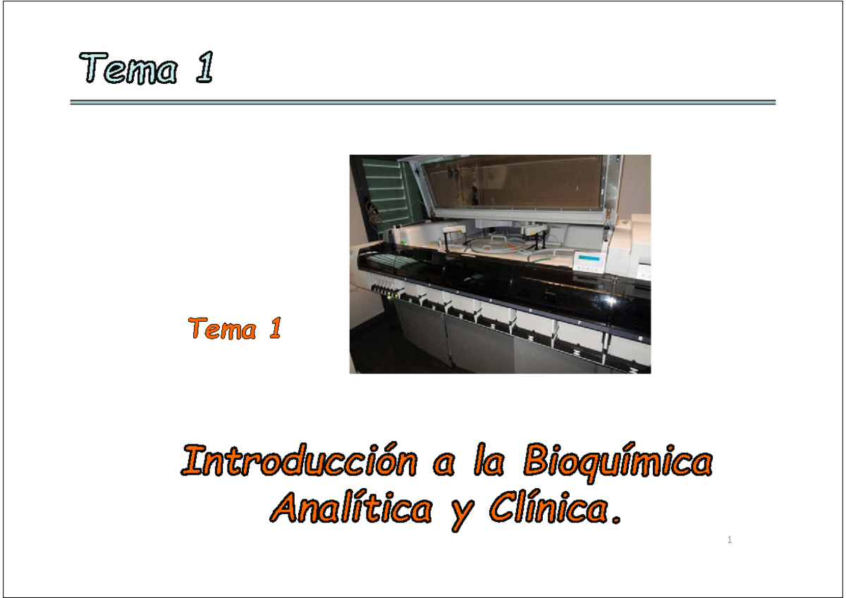 Bioquímica Clínica: Definición, Historia y Técnicas Esenciales - Studocu