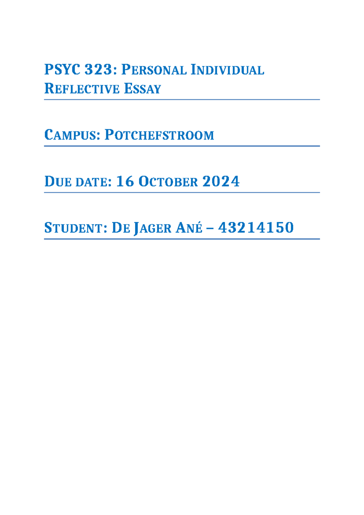 PSYC 323: Reflective Essay on Indigenous Knowledge & Stress Management ...