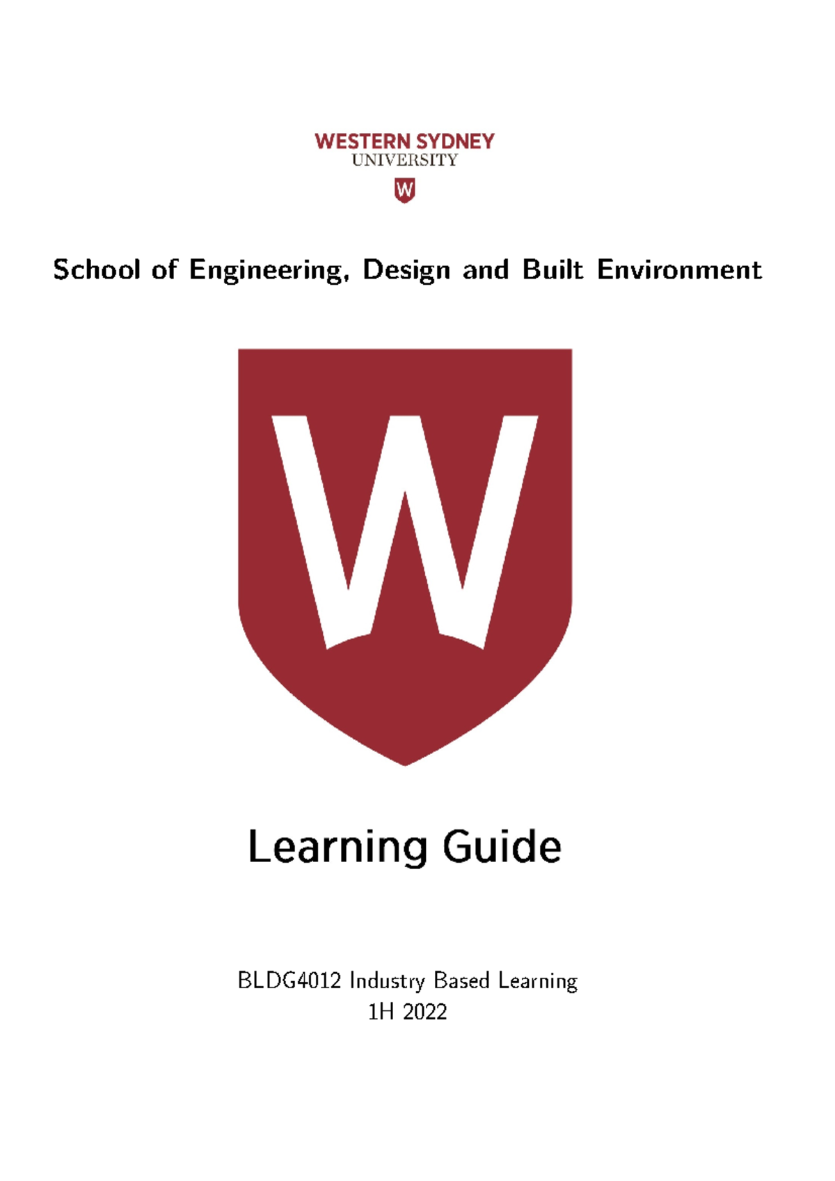 BLDG4012 Industry Based Learning: Subject Overview & Key Info - Studocu