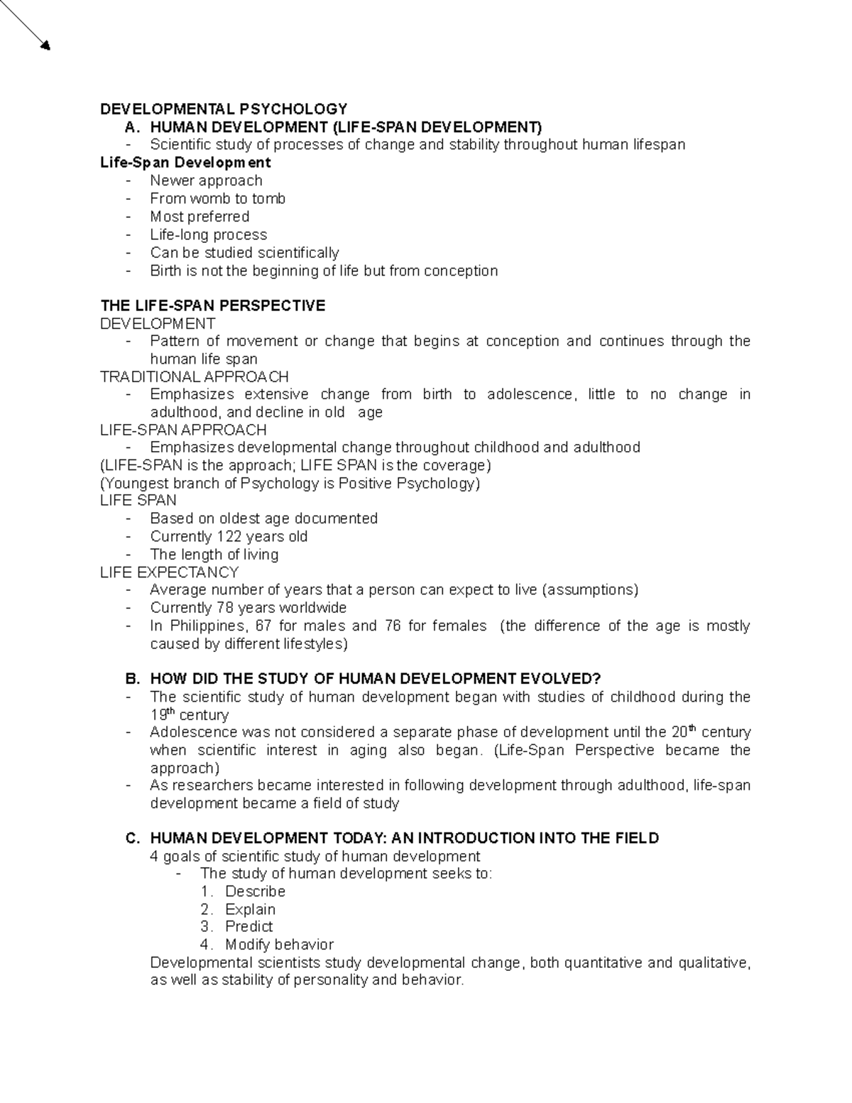 Developmental Psychology A: Comprehensive Study of Human Development ...