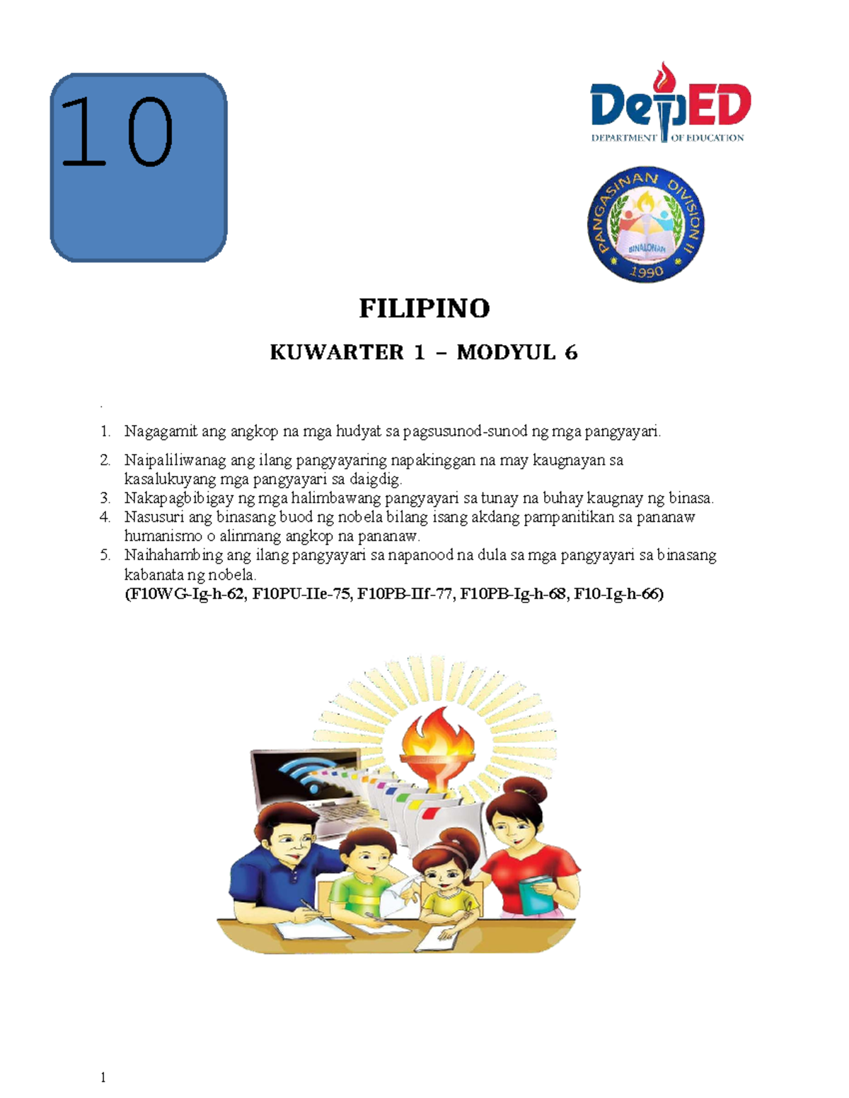Filipino 10 Q1 Modyul 6: Pagsusuri sa Kuba ng Notre Dame - Studocu