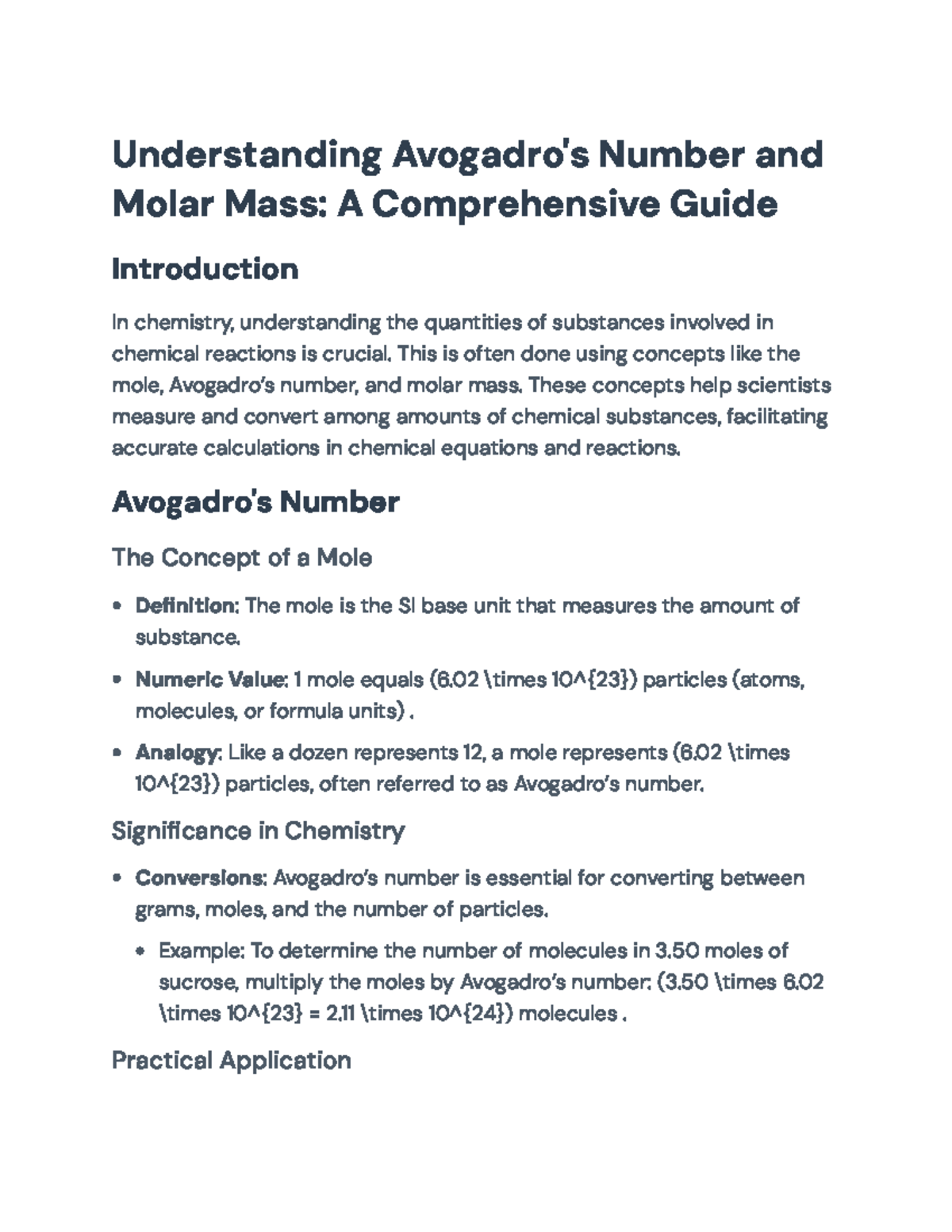 Understanding Avogadro's Number and Molar Mass in Chemistry ...