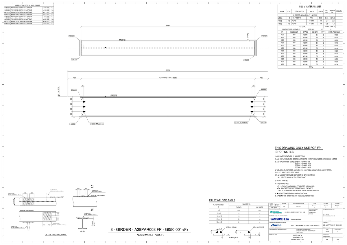 GRID LOCATION HOLD LIST & BILL OF MATERIALS - G050.001 - Studocu