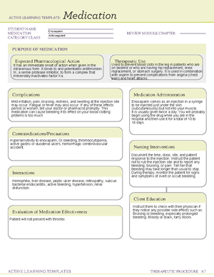 Furosemide medication template - ACTIVE LEARNING TEMPLATES THERAPEUTIC ...